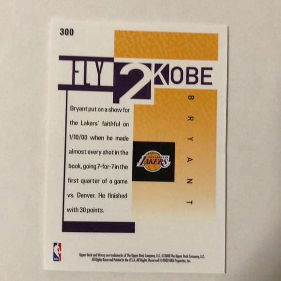 Kobe Bryant | Other | Official Kobe Bryant Basketball Collectors Card ...